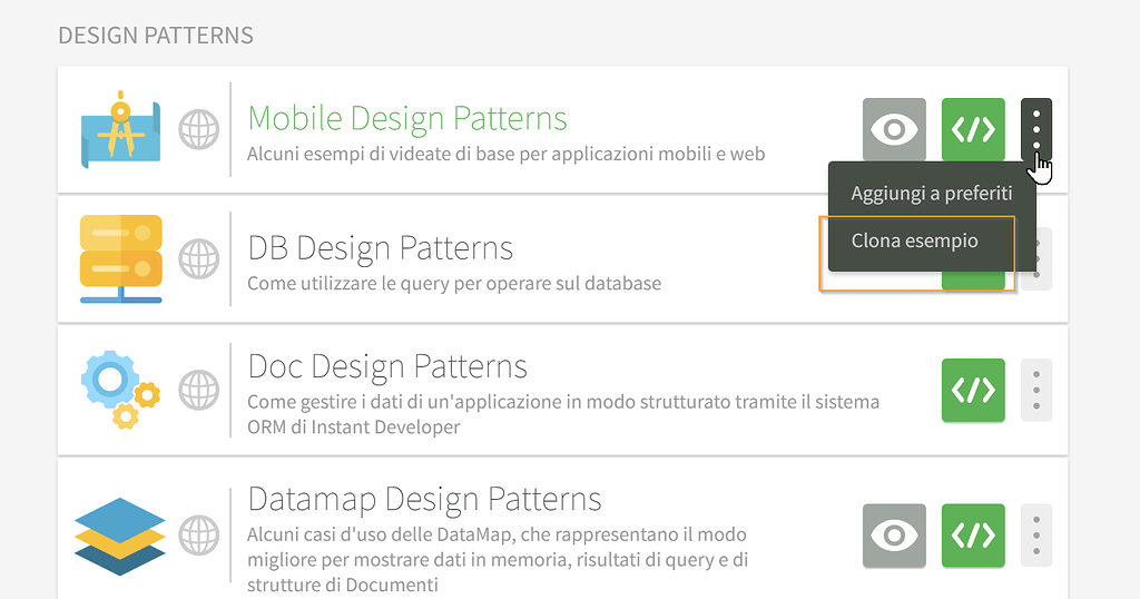Esempi e pattern di Instant Developer Cloud sulla Console - Progetti di ...